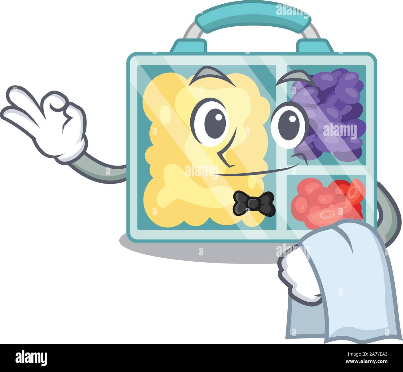 smiling lunch box character shape isolated waiter Stock Vector Image ...