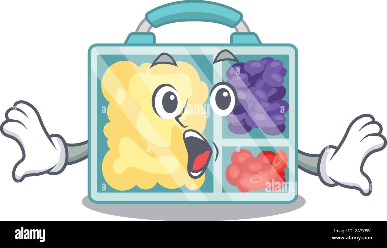 surprised smiling lunch box character shape isolated Stock Vector Image ...