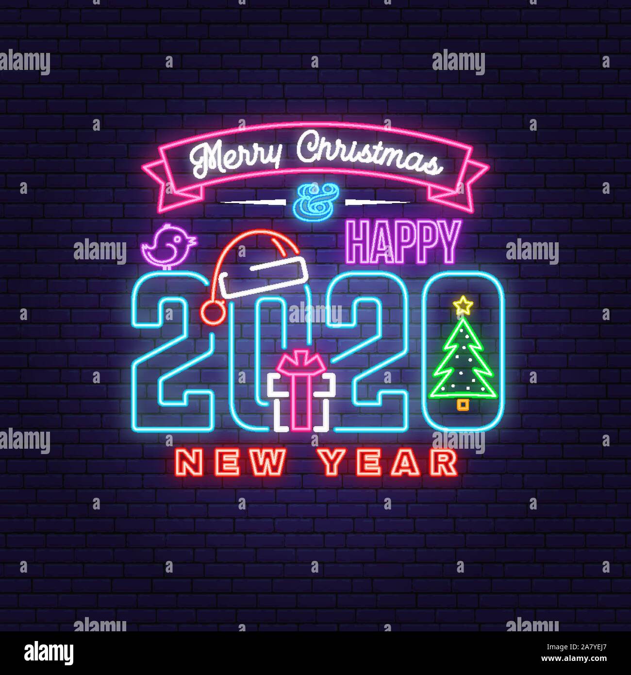 2020 neon Stock Vector Images - Alamy