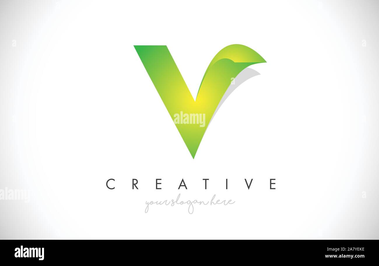 V Letter Design Icon With Paper Cut Design Creative Vector Logo ...