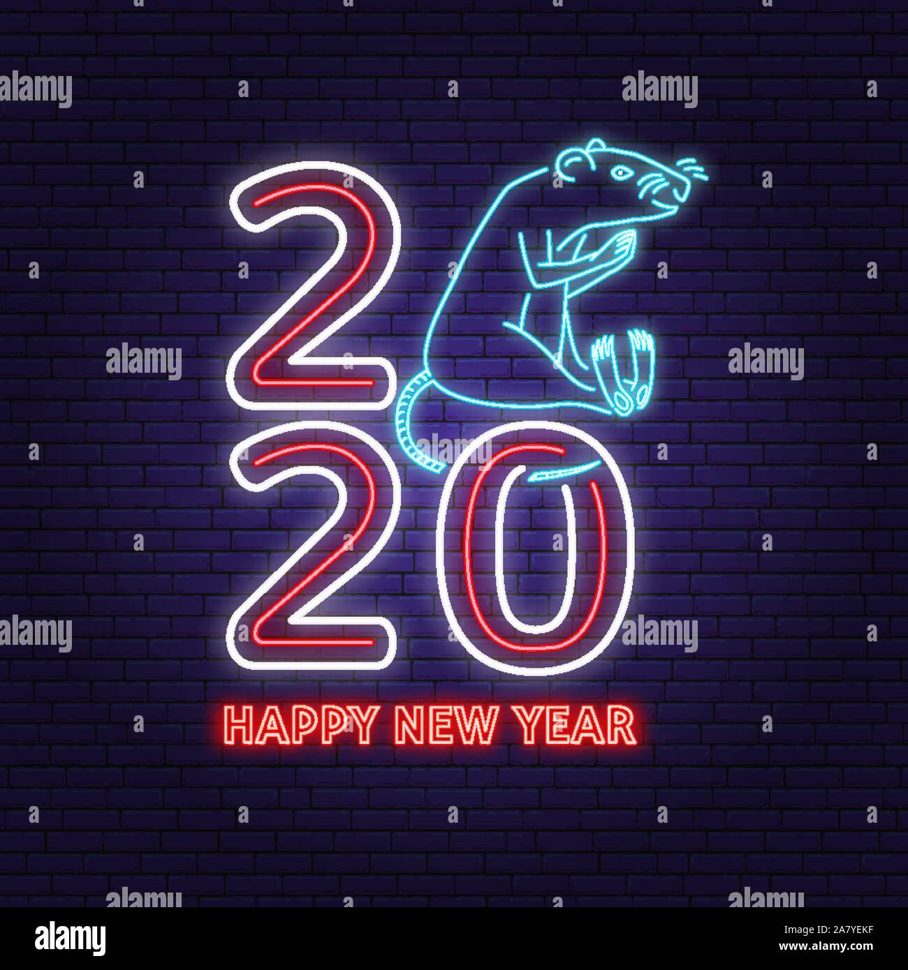 2020 neon Stock Vector Images - Alamy
