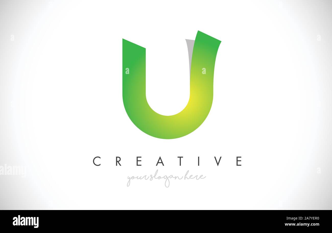 U Letter Design Icon With Paper Cut Design Creative Vector Logo ...