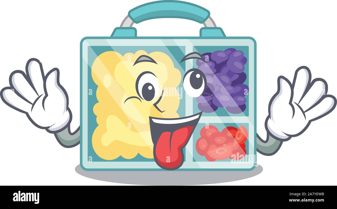 happy lunch box above character table bring gift Stock Vector Image ...