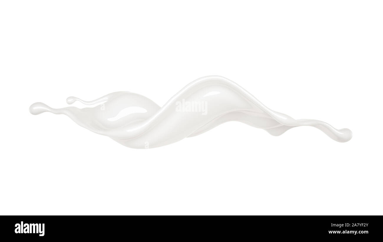 Splash of thick white liquid. 3d rendering, 3d illustration Stock Photo ...