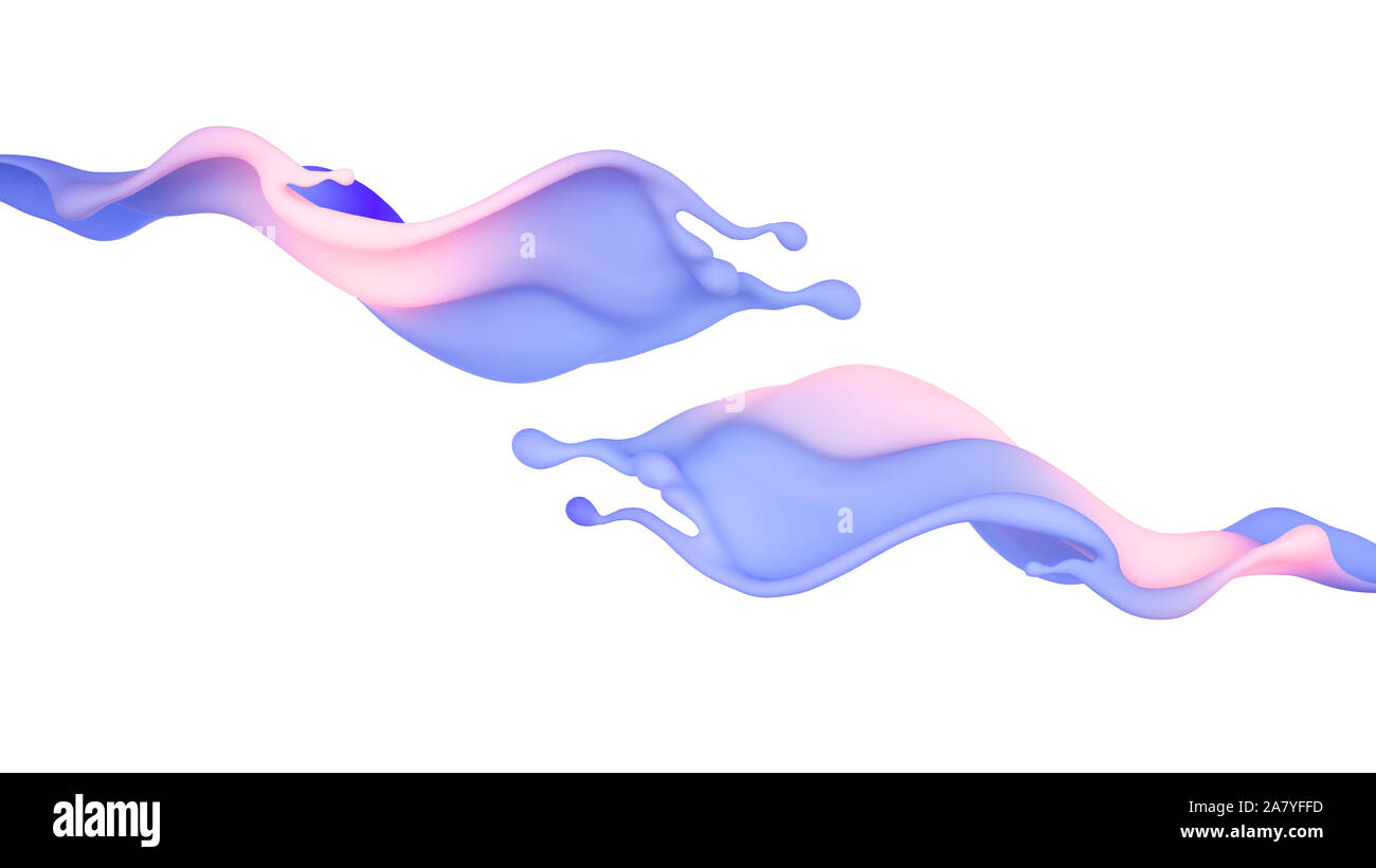 Beautiful multi-color splash of liquid . 3D illustration, 3D ...