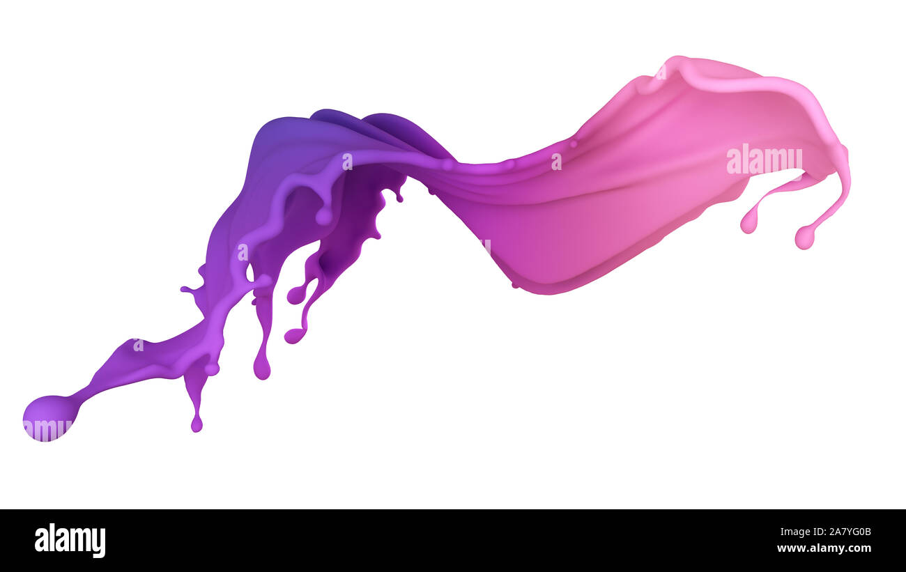 Beautiful multi-color splash of liquid . 3D illustration, 3D ...