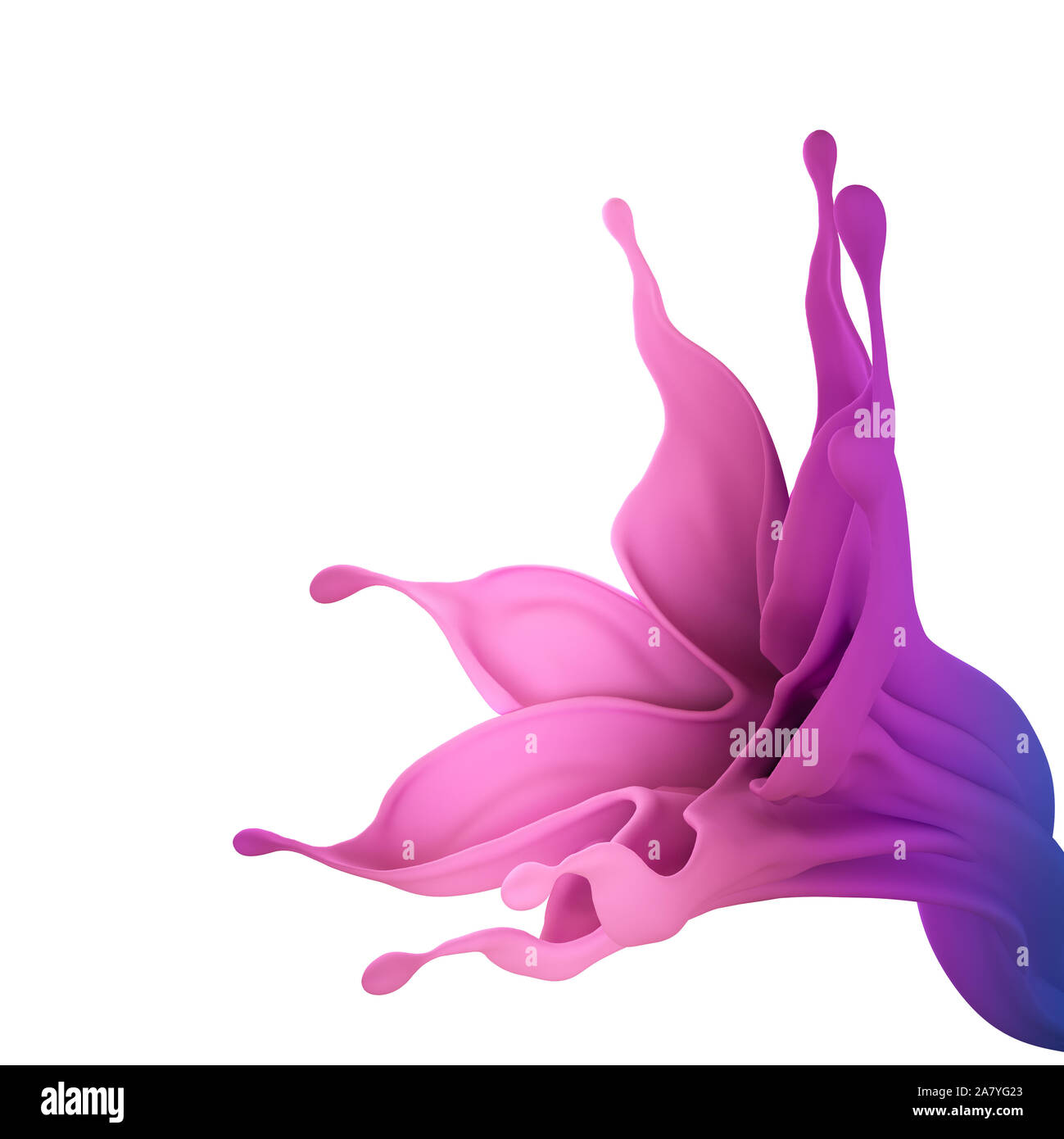 Beautiful multi-color splash of liquid . 3D illustration, 3D ...