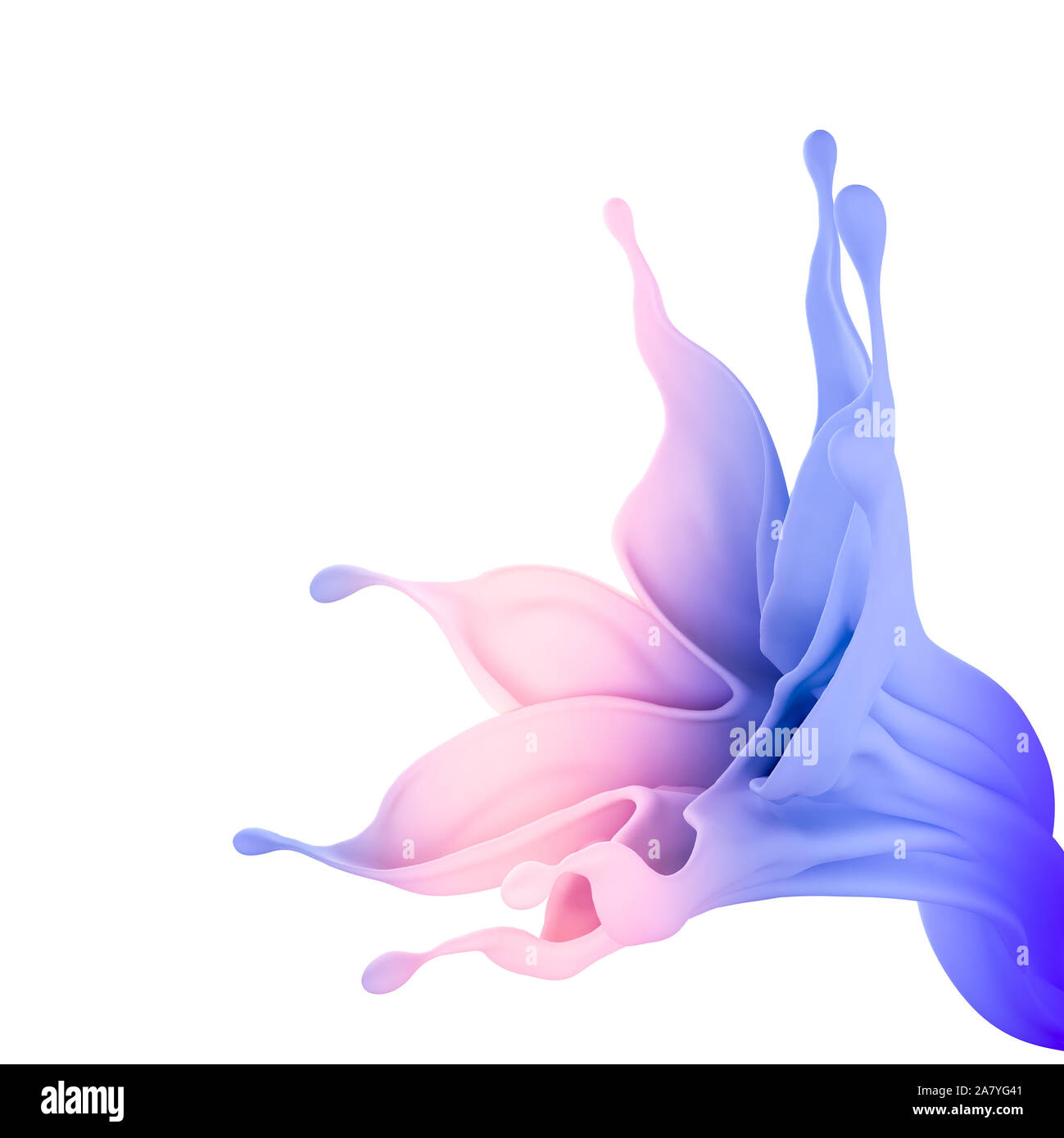 Beautiful multi-color splash of liquid . 3D illustration, 3D ...