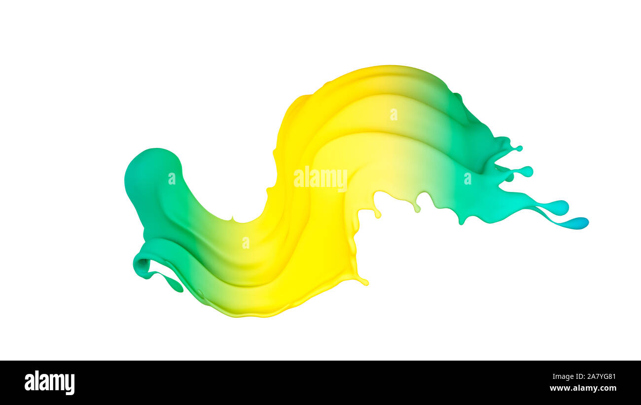 Beautiful multi-color splash of liquid . 3D illustration, 3D ...