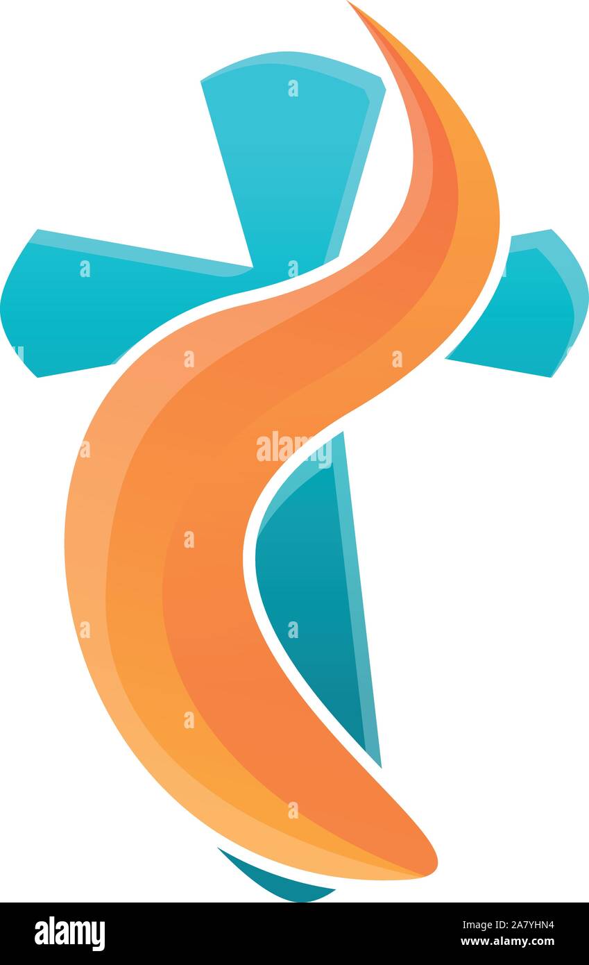 Blue orange cross icon. Cartoon of blue orange cross vector icon for ...