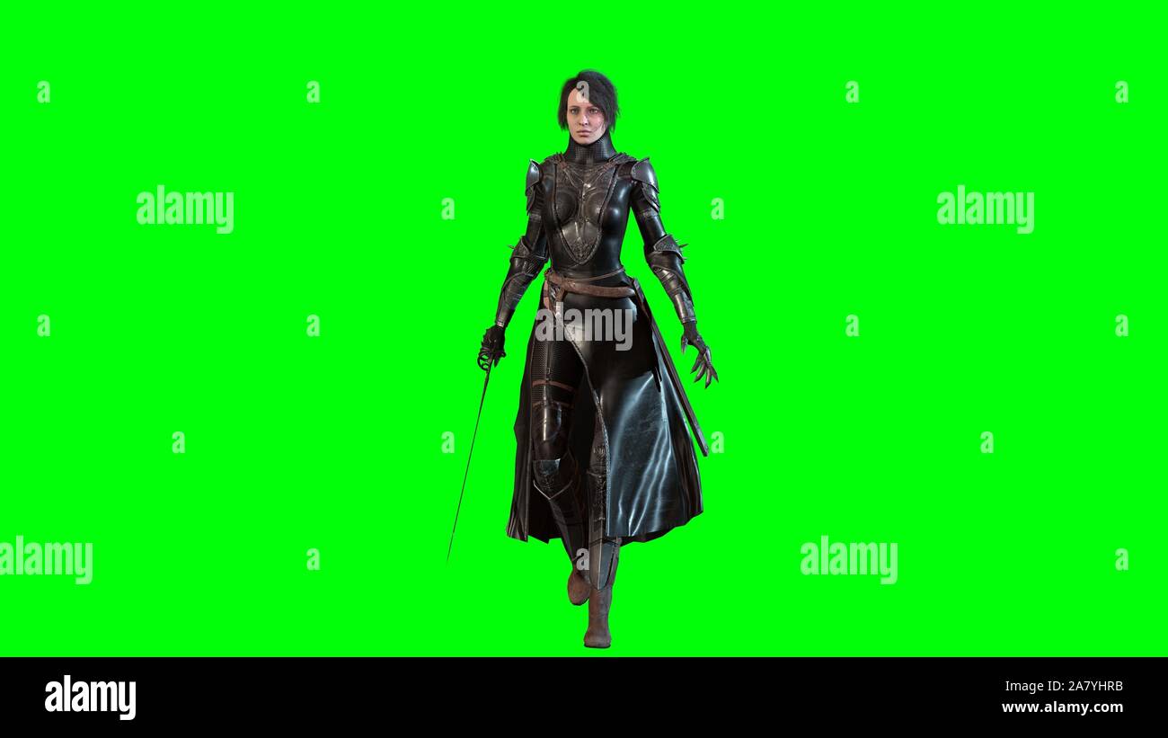 Dark knight lady 3d render Stock Photo - Alamy