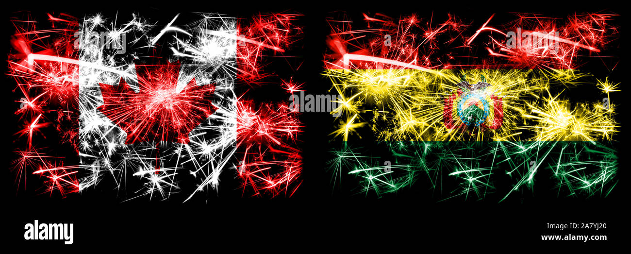 Canada, Canadian vs Bolivia, Bolivian New Year celebration sparkling ...