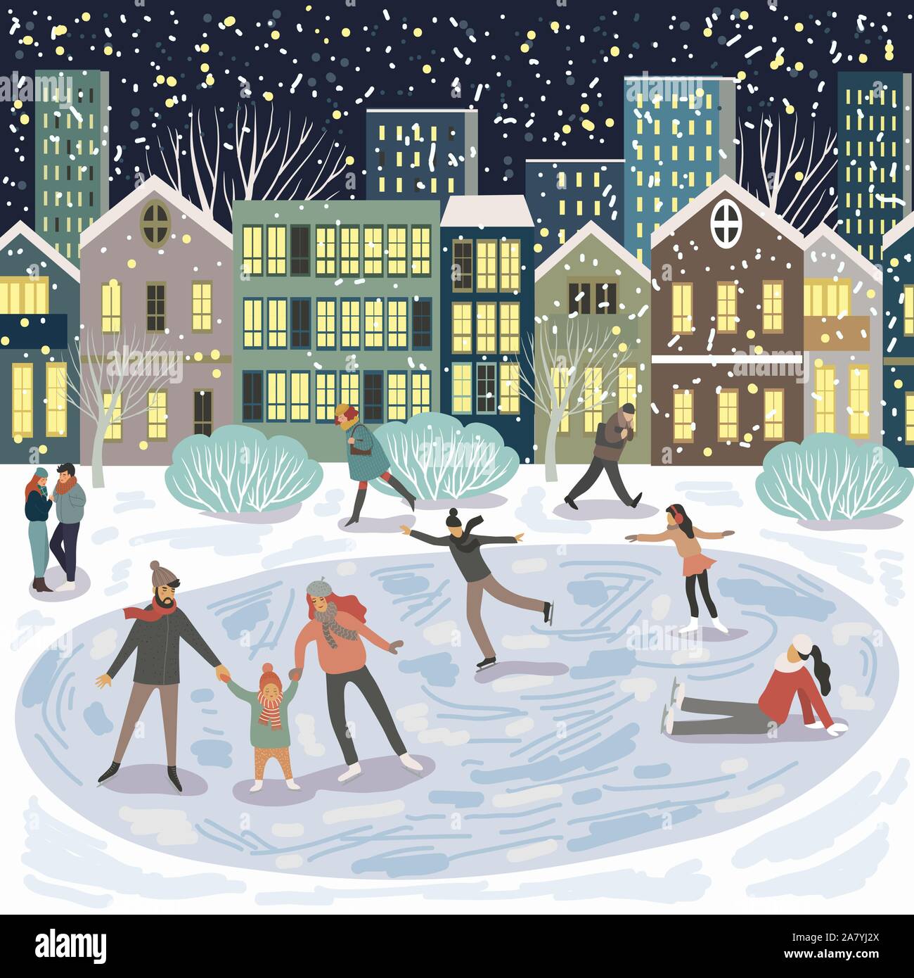 Winter Ice Skating Scenes