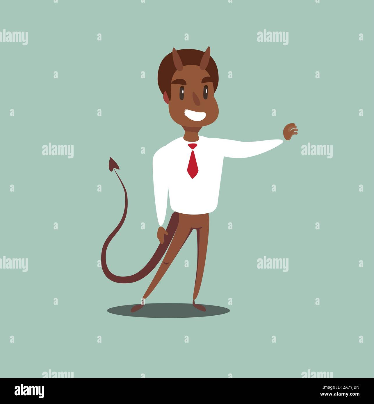 Halloween devil man holding Stock Vector Images - Alamy