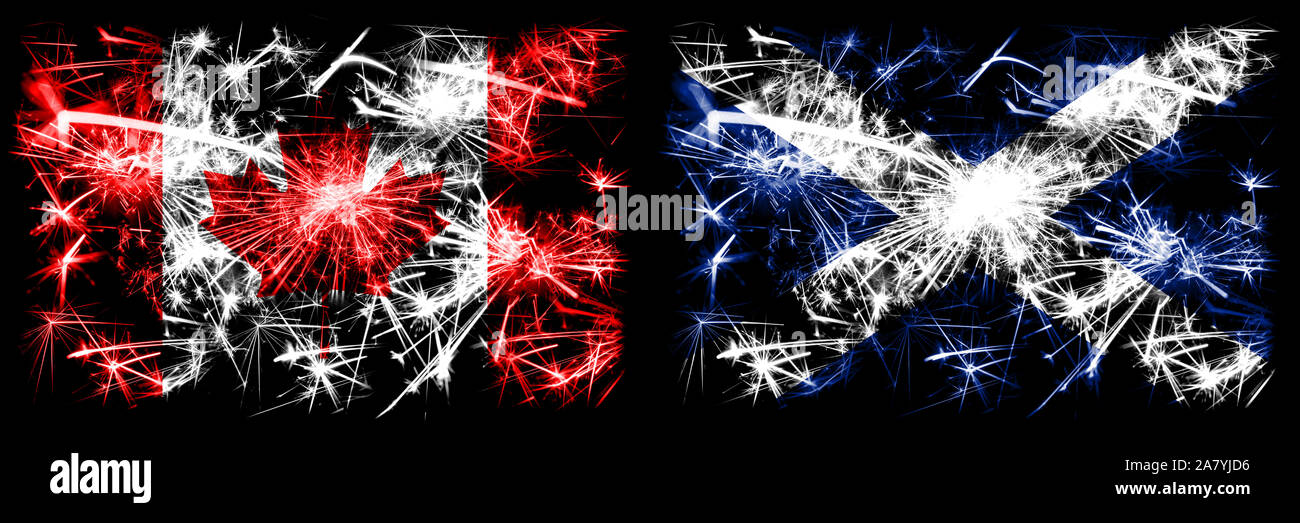 Canada, Canadian vs Scotland, Scottish New Year celebration sparkling ...