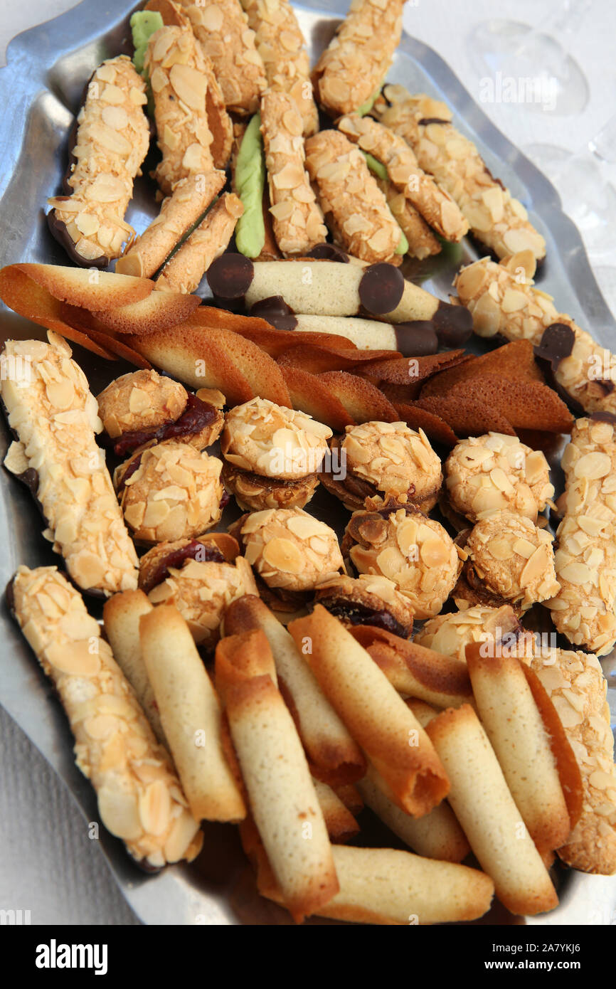 Serving plate of fancy biscuits Stock Photo - Alamy