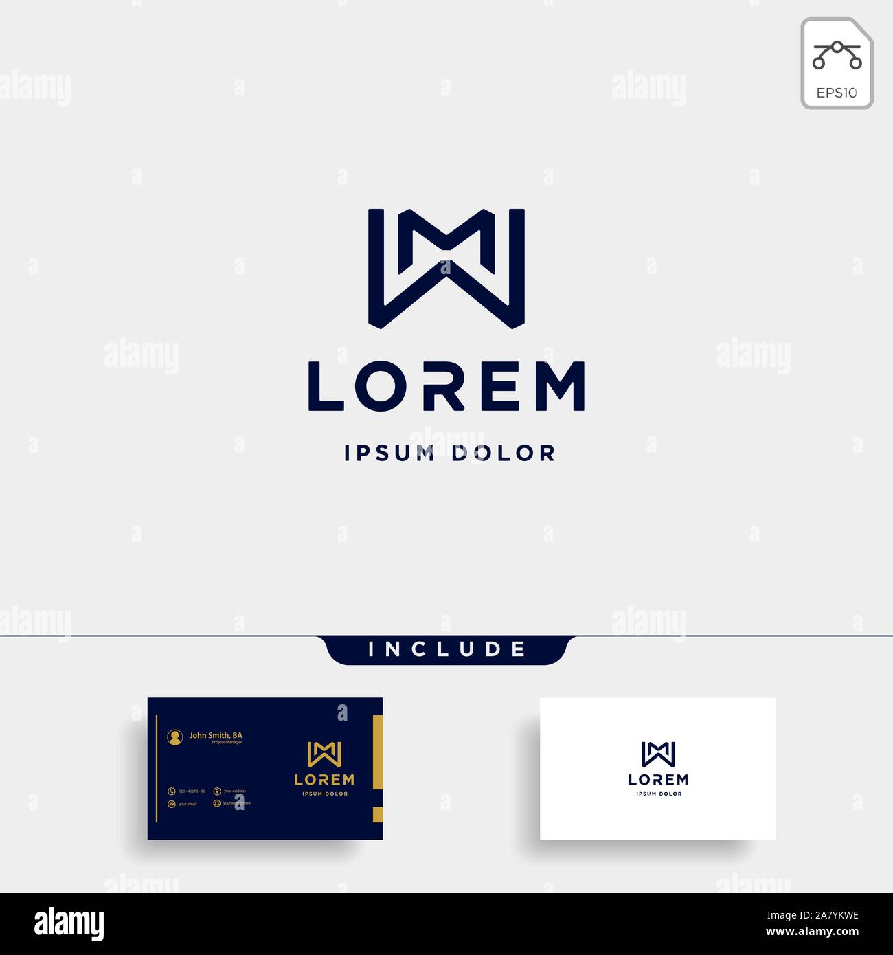 Letter M MW WM Monogram Logo Design Minimal Icon Stock Vector Image ...