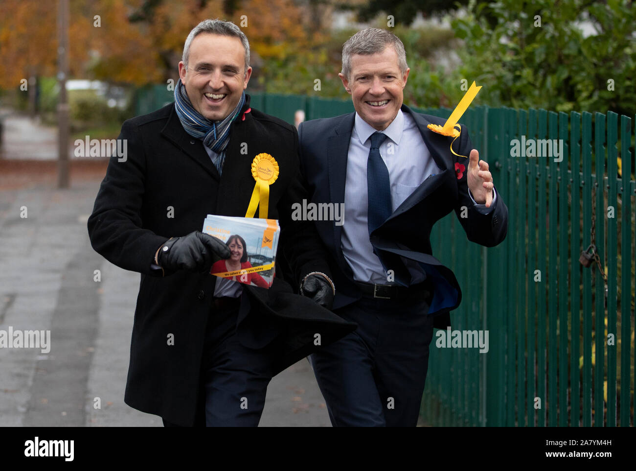 Scottish Liberal Democrat leader Willie Rennie (right) and party ...