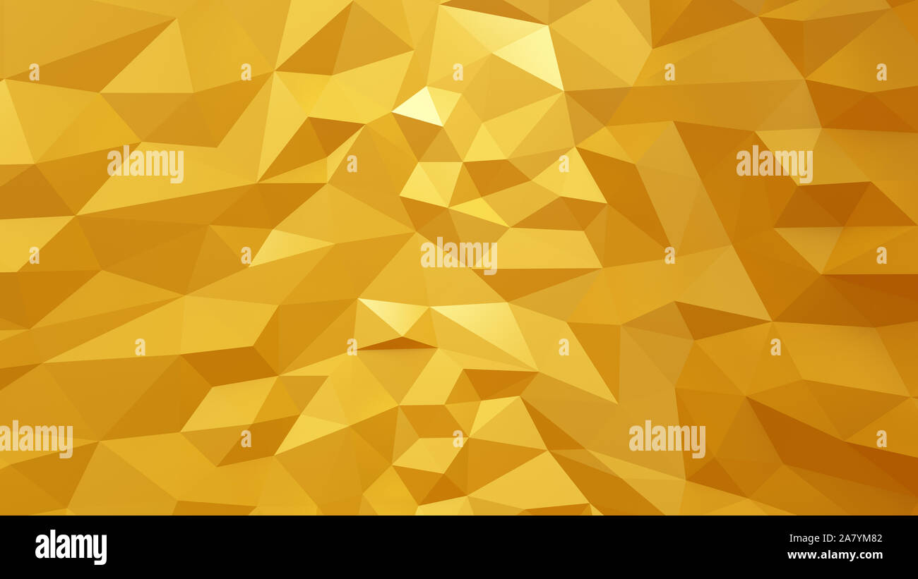 Luxury golden background with triangles and crystals. 3d rendering, 3d ...