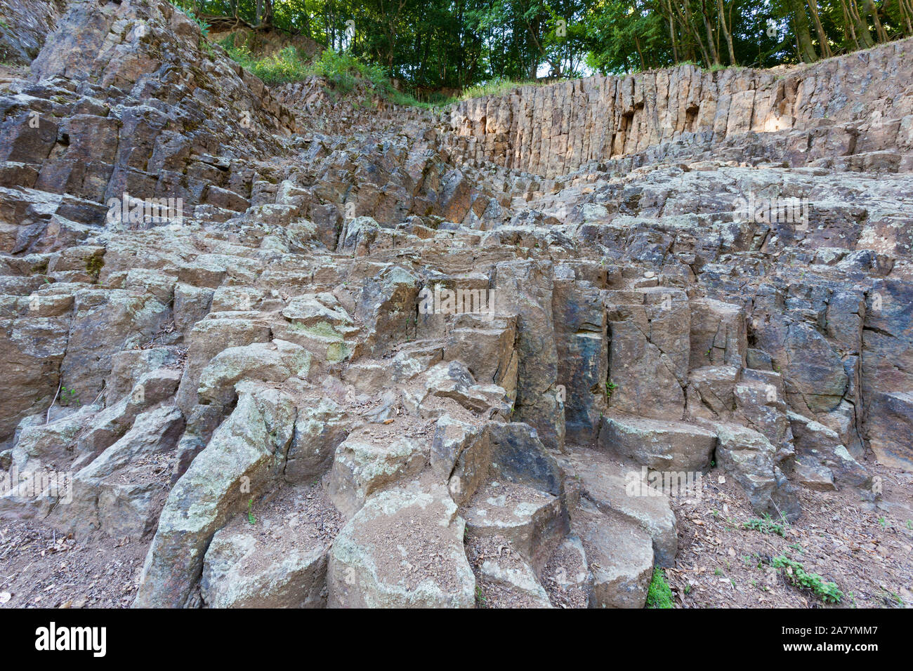 Volcanic slabs and pilars from Papuk Nature Park, Croatia Stock Photo ...