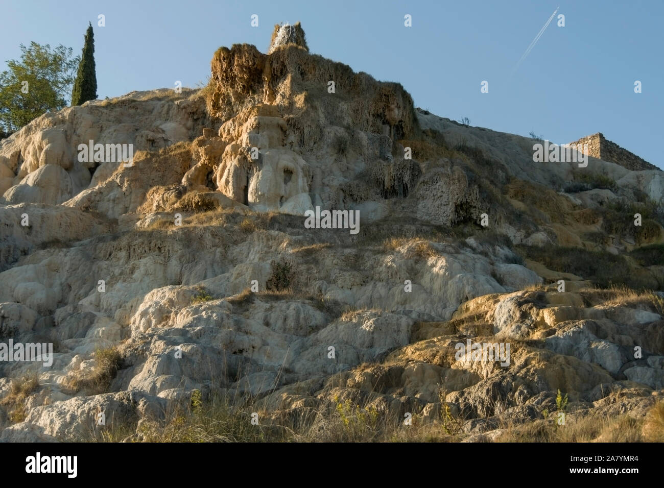 Bagno Vignoni hot spring of thermal water baths in Tuscany, Italy Stock ...