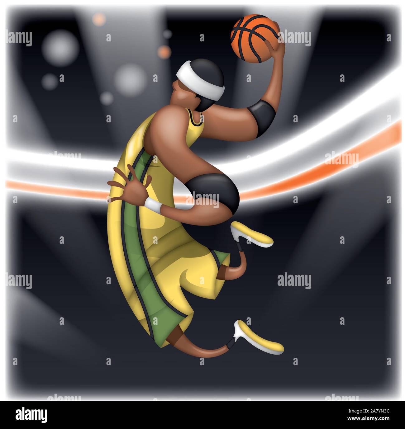 Cartoon character basketball player, vector illustration Stock Vector ...