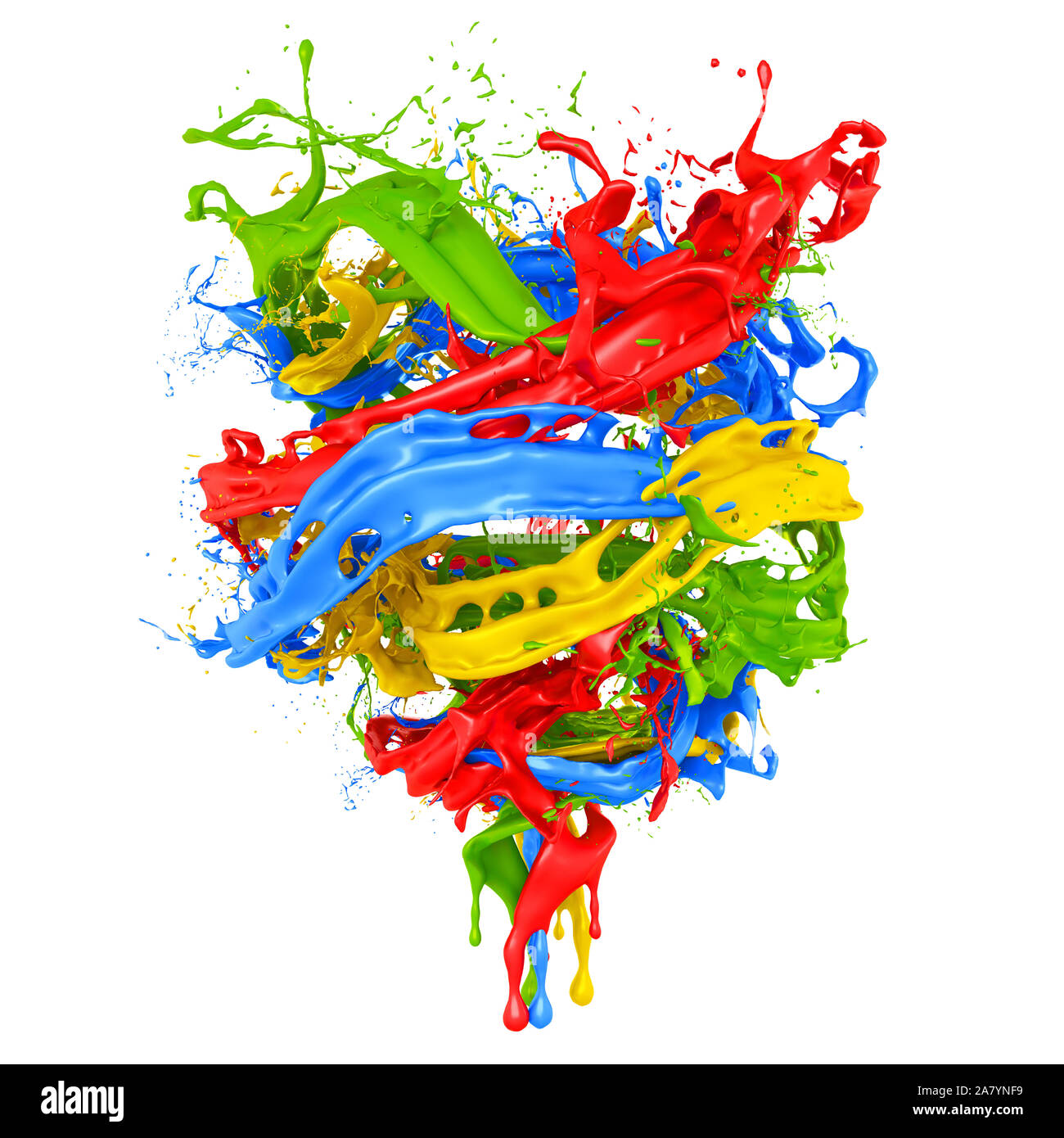 Abstract splash paint isolated white background. 3d rendering 3d ...