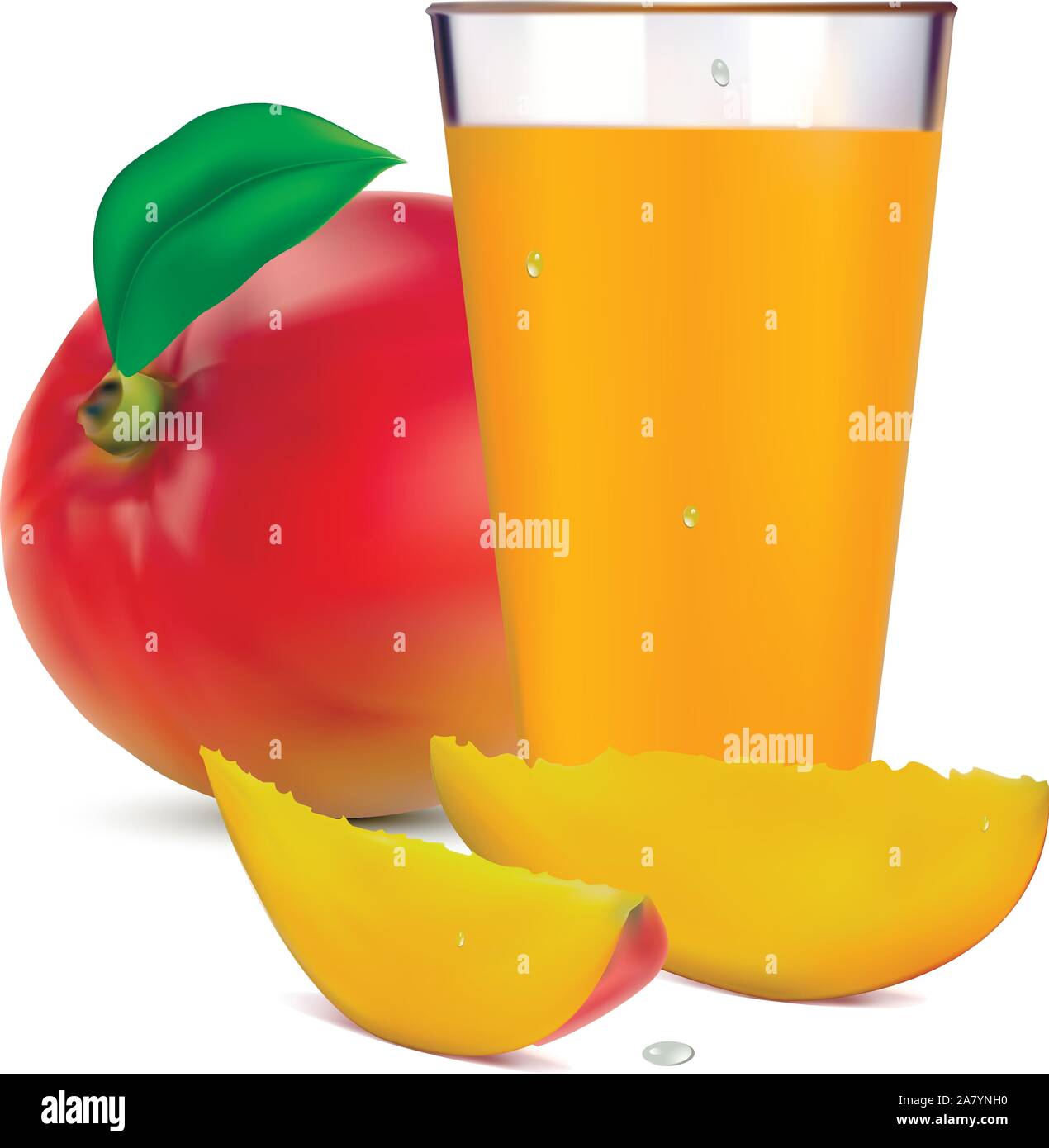 mango juice in a glass and fruit vector Stock Vector Image & Art - Alamy