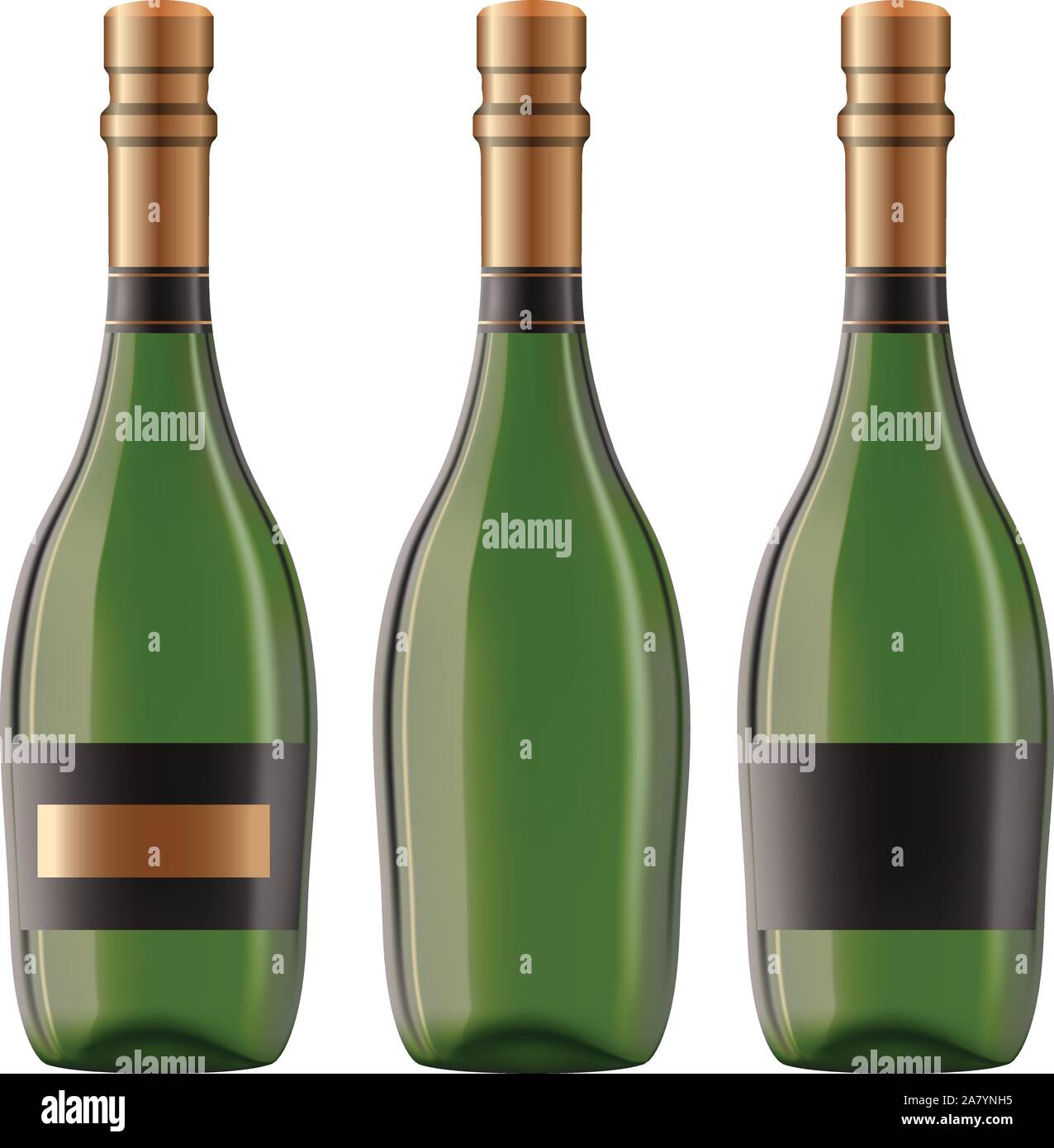 Realistic glass sparkling champagne Cut Out Stock Images & Pictures - Alamy