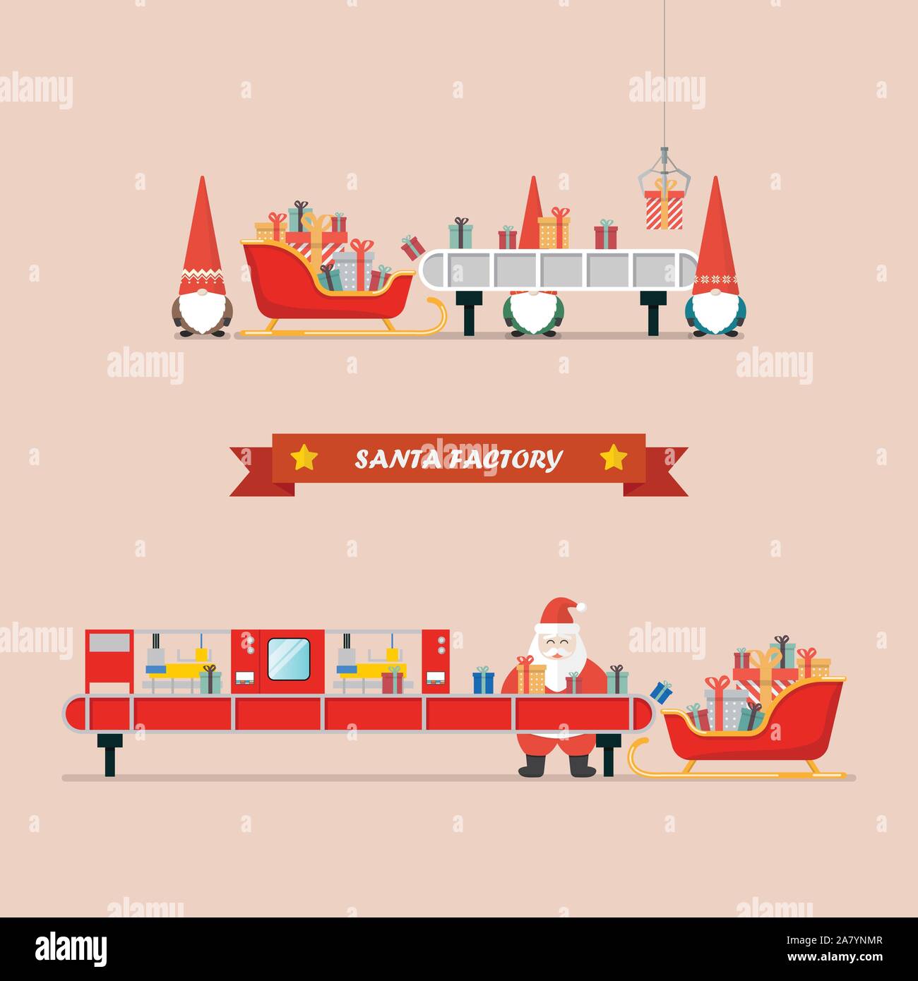 The elf factory Stock Vector Images - Alamy