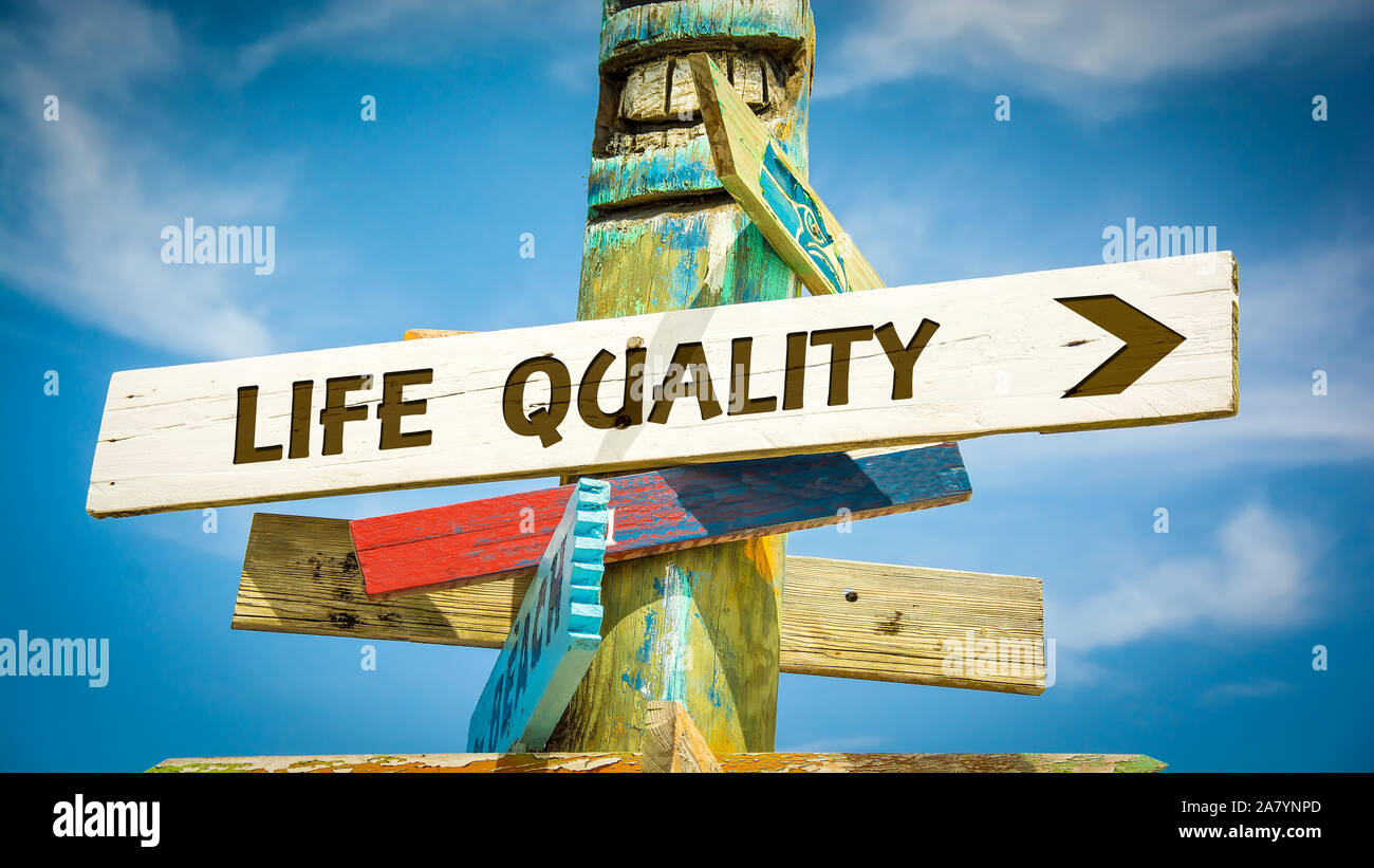 Street Sign the Direction Way to Life Quality Stock Photo - Alamy