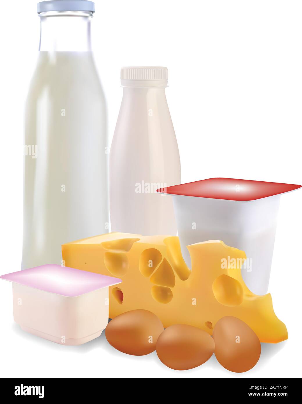 Fresh milk eggs on Stock Vector Images - Alamy