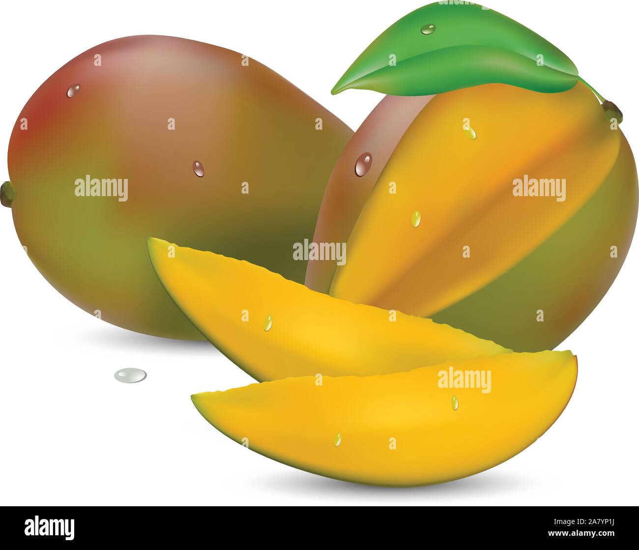 Red mango on white Stock Vector Images - Alamy