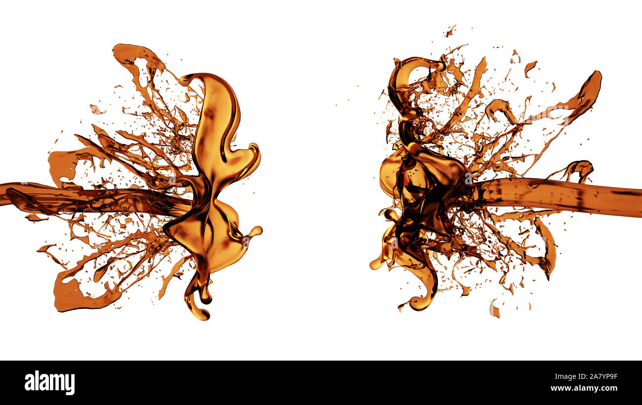 A splash of tea. 3d rendering 3d illustration Stock Photo - Alamy