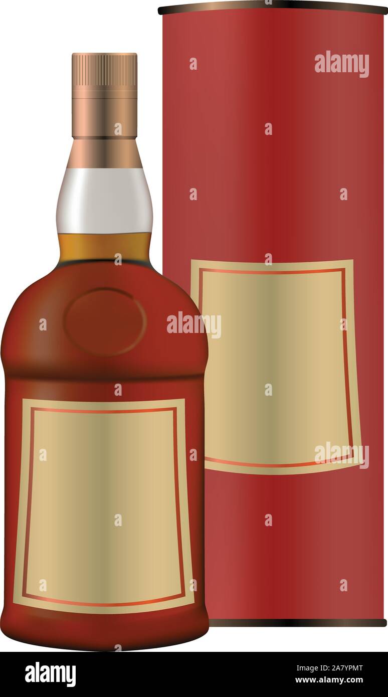 bottle of whiskey and a packing box vector Stock Vector Image & Art - Alamy