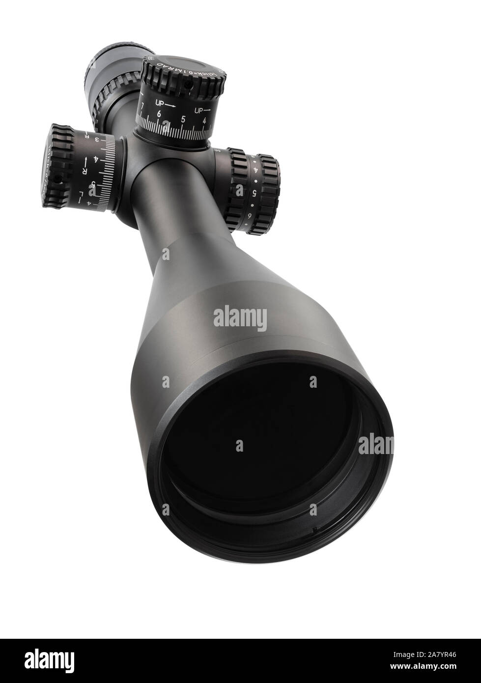 High powered rifle scope isolated on a white background Stock Photo - Alamy