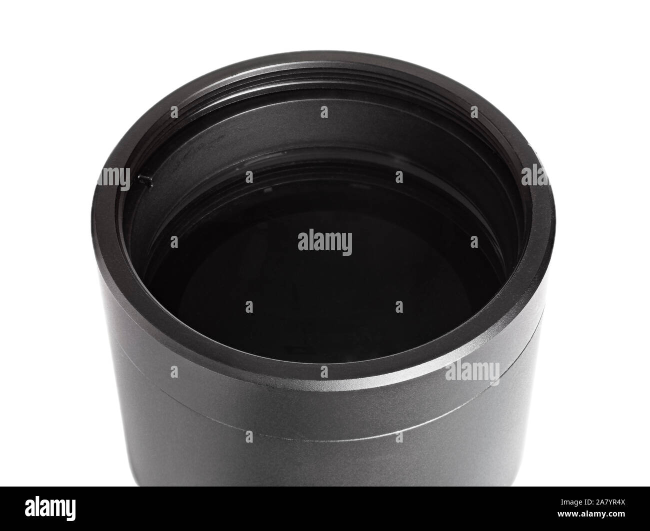 Objective lens on a rifle scope isolated on white Stock Photo - Alamy