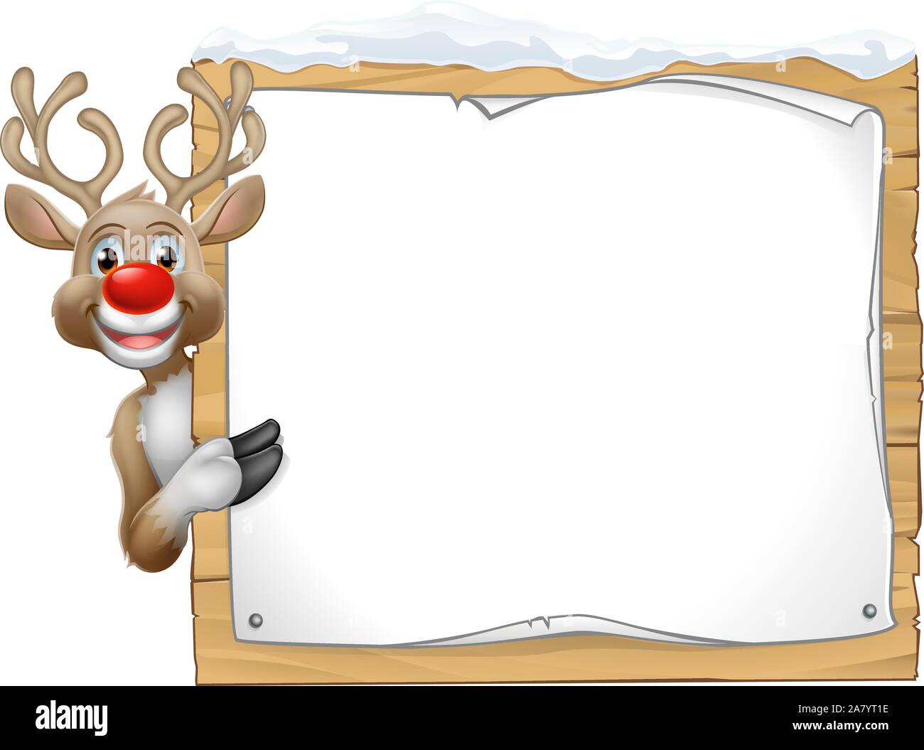 Cartoon christmas reindeer peeking around hi-res stock photography and ...