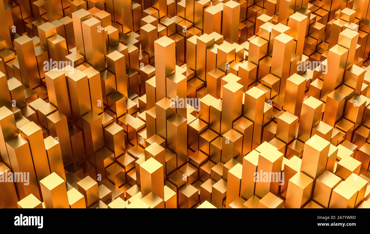 Gold background with gemmetric forms. 3d rendering 3d illustration ...