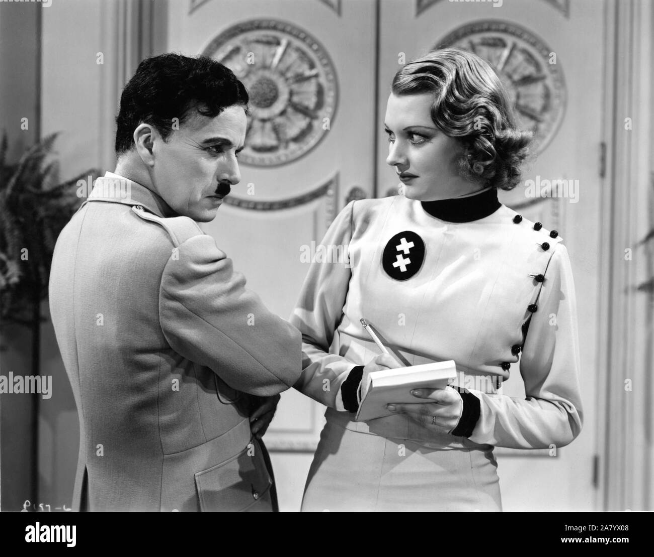 CHARLIE CHAPLIN as Adenoid Hynkel Dictator of Tomania and FLORENCE ...