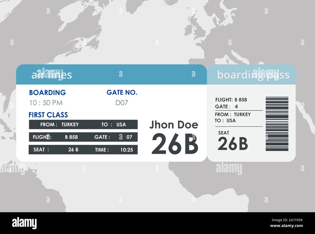 Aeroplane ticket Stock Vector Images - Alamy