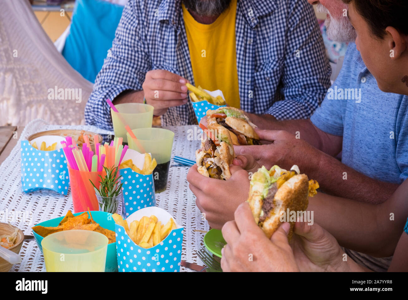 Unhealthy People Eating