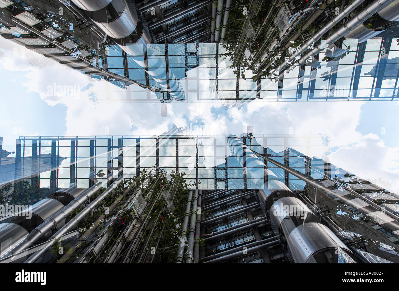 City of London architecture double exposed Stock Photo - Alamy
