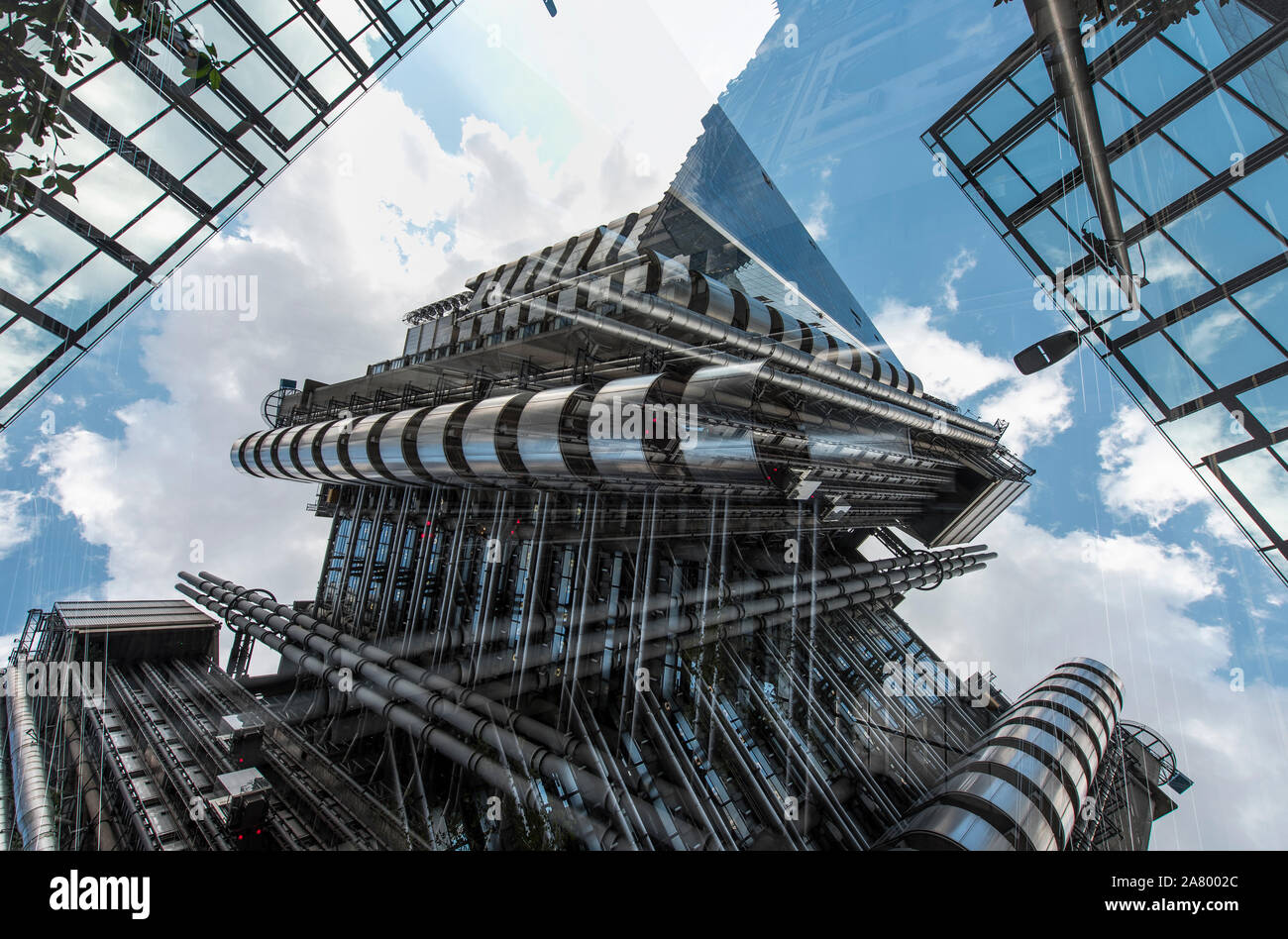 City of London architecture double exposed Stock Photo - Alamy