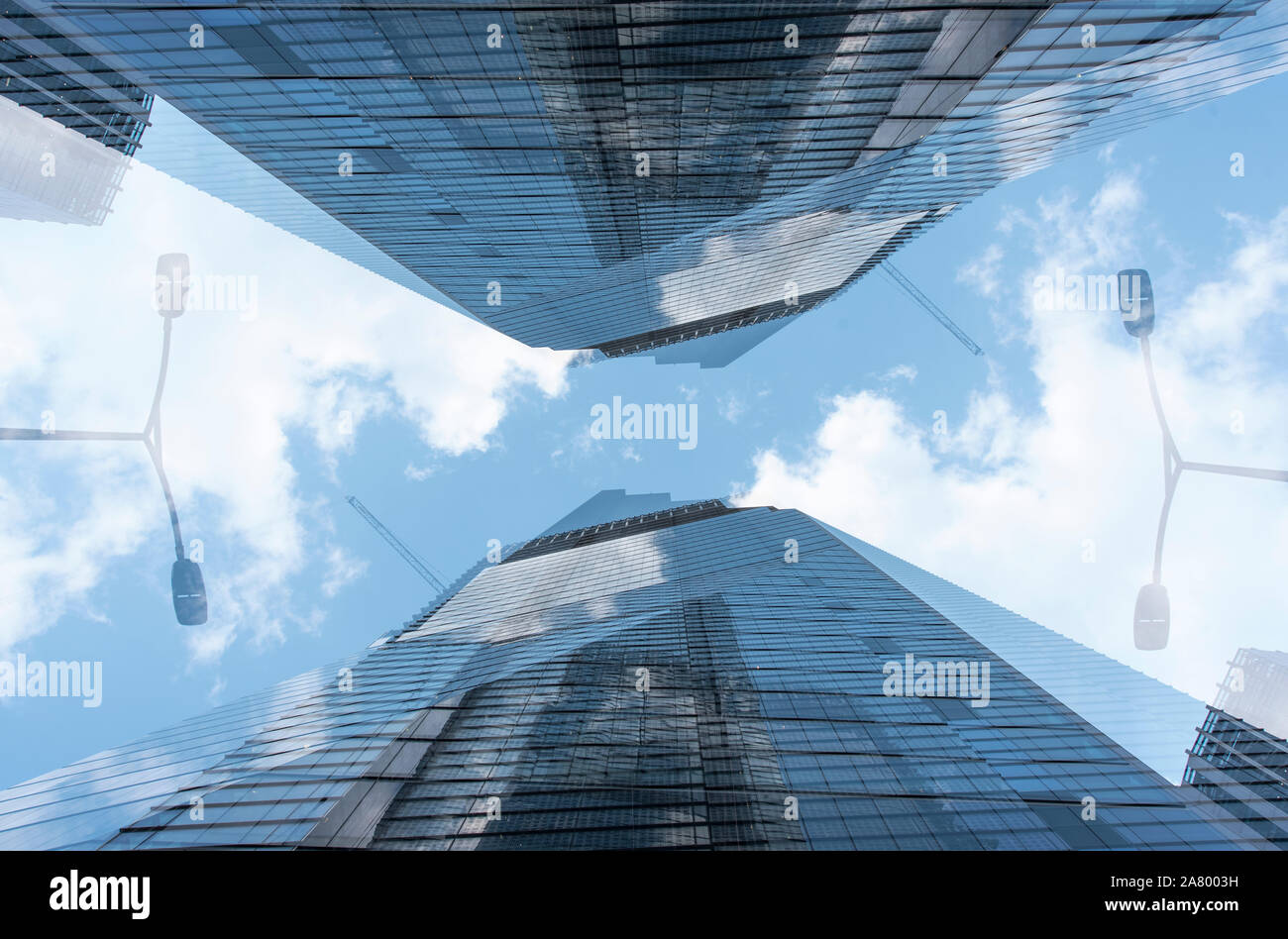 City of London architecture double exposed Stock Photo - Alamy
