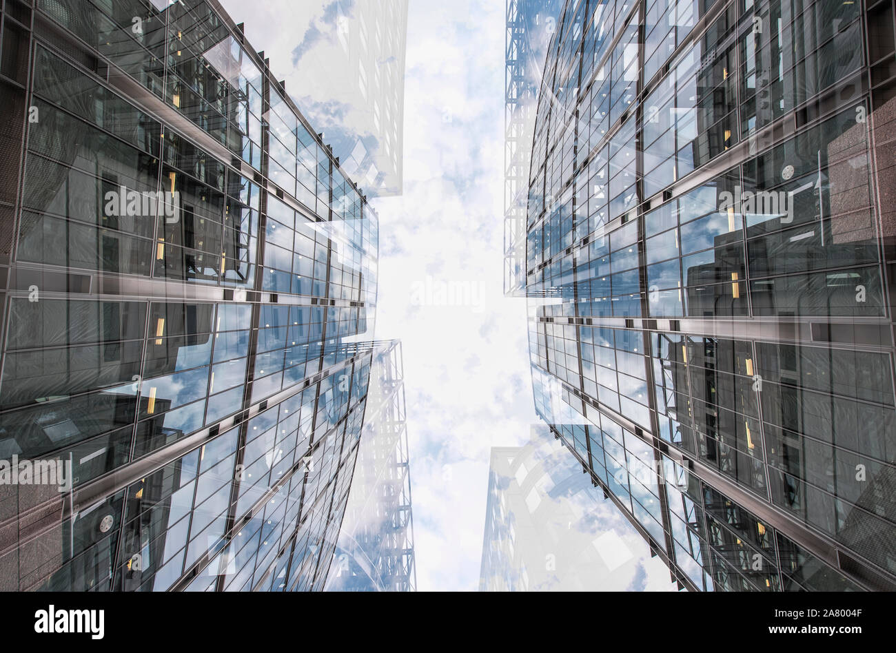 City of London architecture double exposed Stock Photo - Alamy