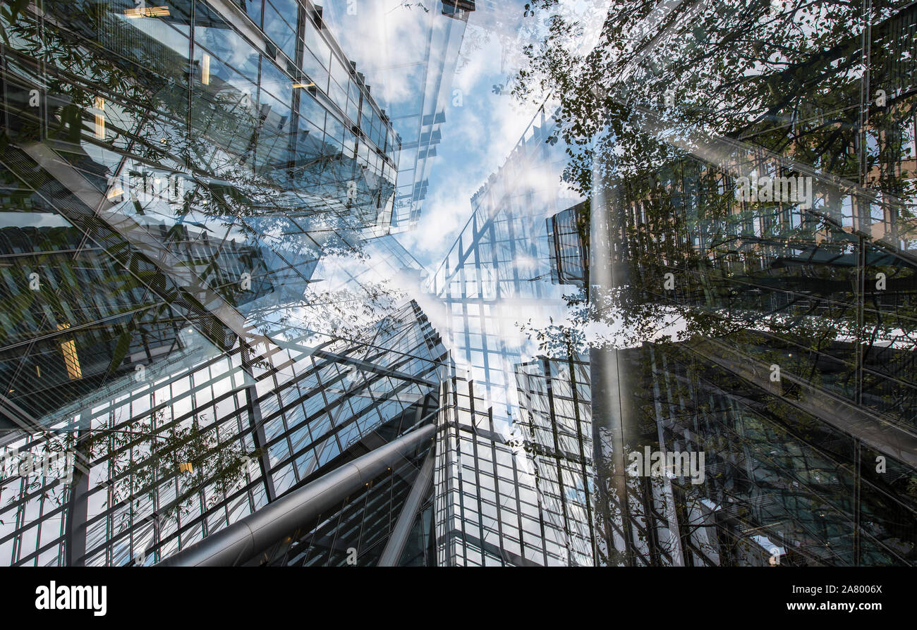 City of London architecture double exposed Stock Photo - Alamy