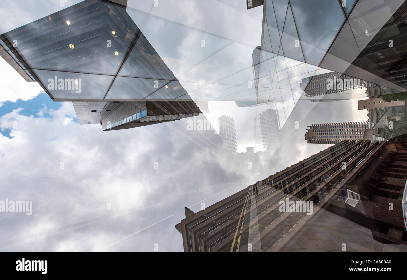City of London architecture double exposed Stock Photo - Alamy