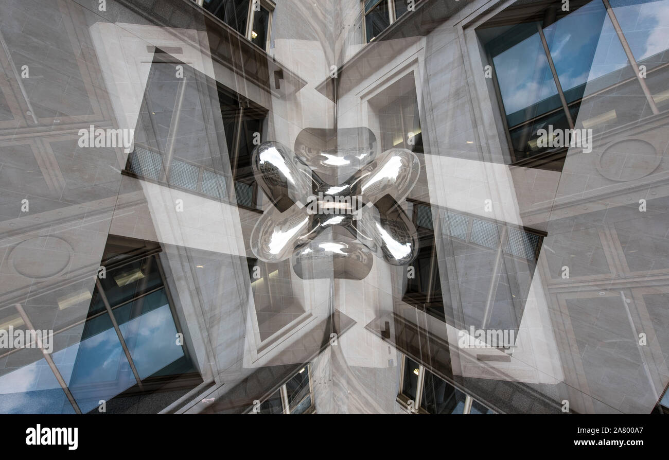 City of London architecture double exposed Stock Photo - Alamy