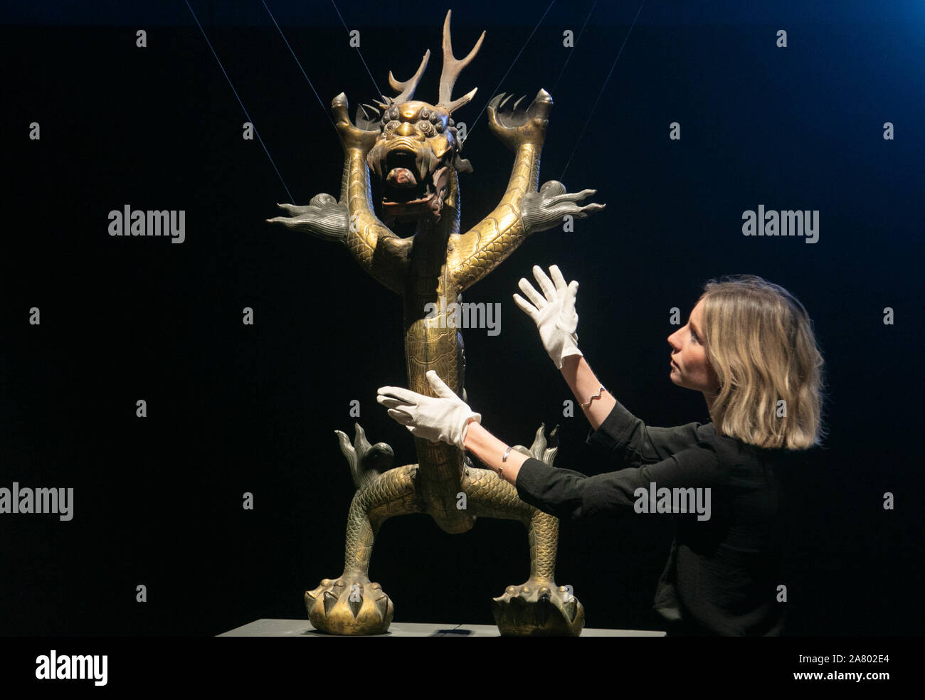 Bonhams London, UK. 5 November 2019. A Very Large Imperial Gilt-Bronze ...